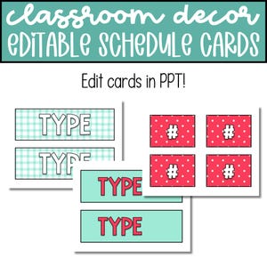 Daily Schedule Cards for Classroom, Editable Schedule Elementary ...
