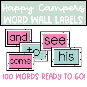 Sight Words for Classroom Word Wall, Camp Themed Classroom Decor ...