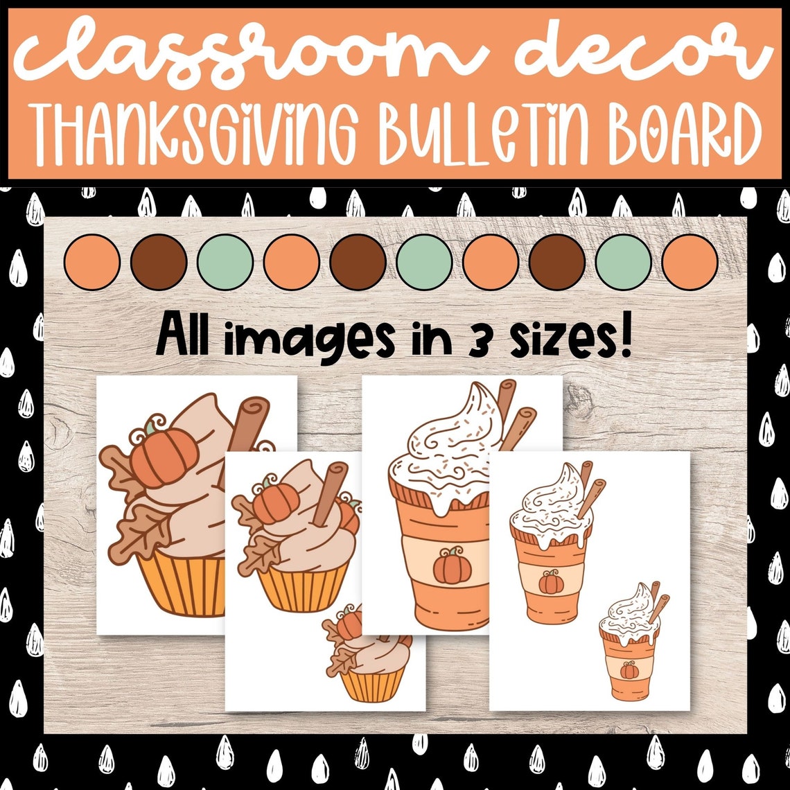 Retro Thanksgiving Bulletin Board, DIY November Bulletin Board Kit ...
