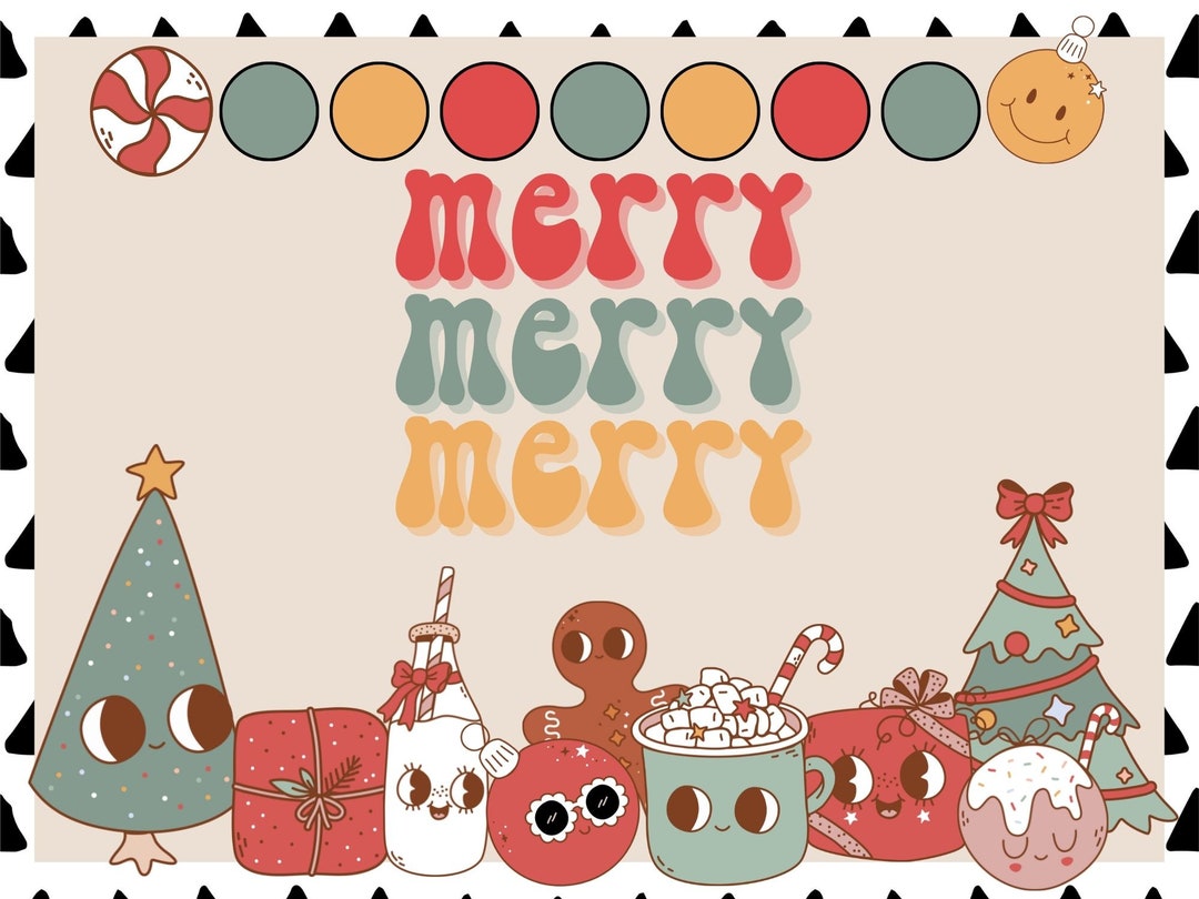 Retro Christmas Bulletin Board for Classroom, Hallway, or Winter Door ...