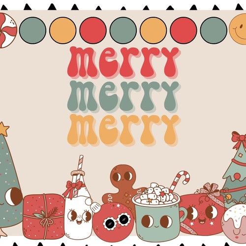 Retro Christmas Bulletin Board for Classroom Hallway or - Etsy