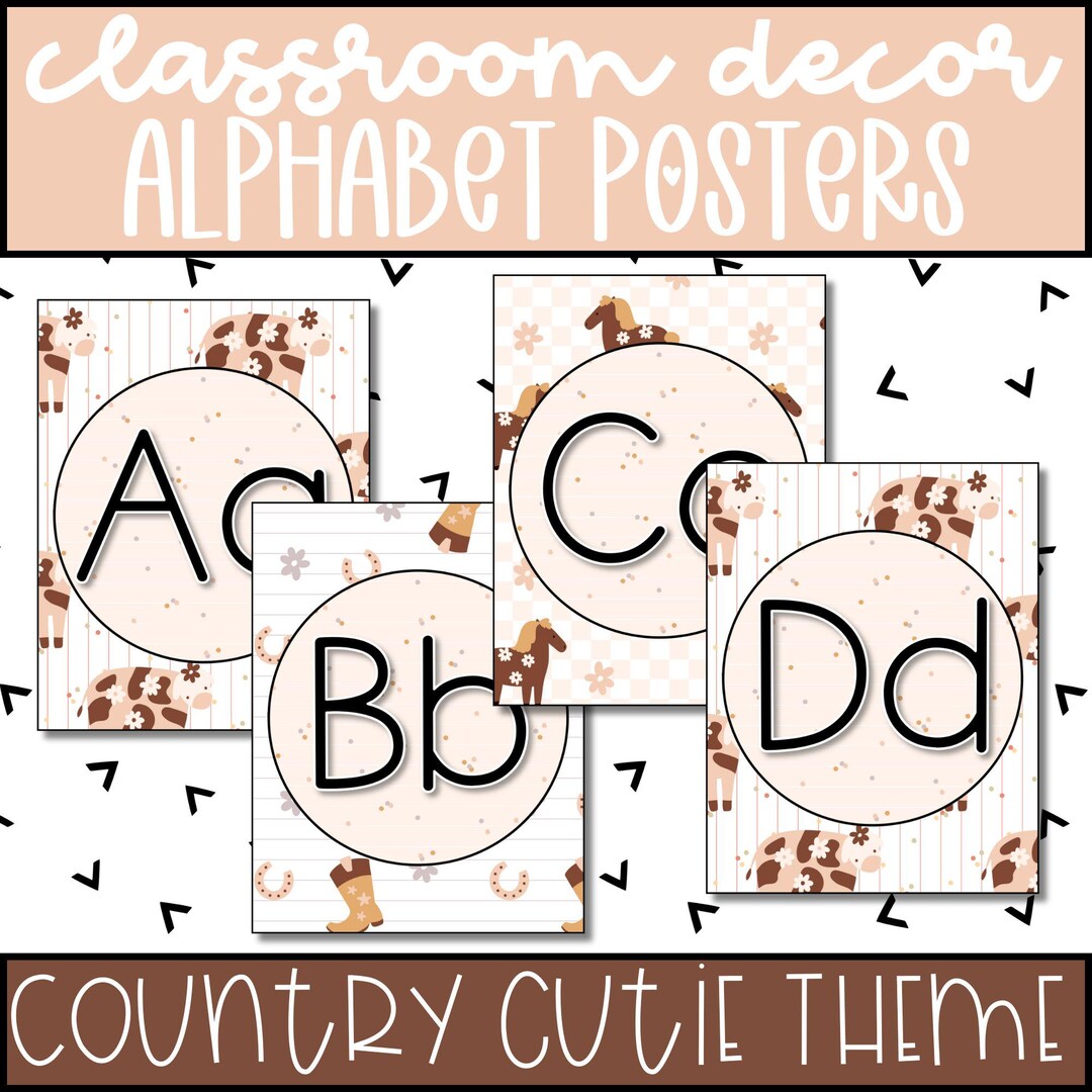 Western Cowgirl Alphabet Posters, Elementary Classroom Decor (digital ...