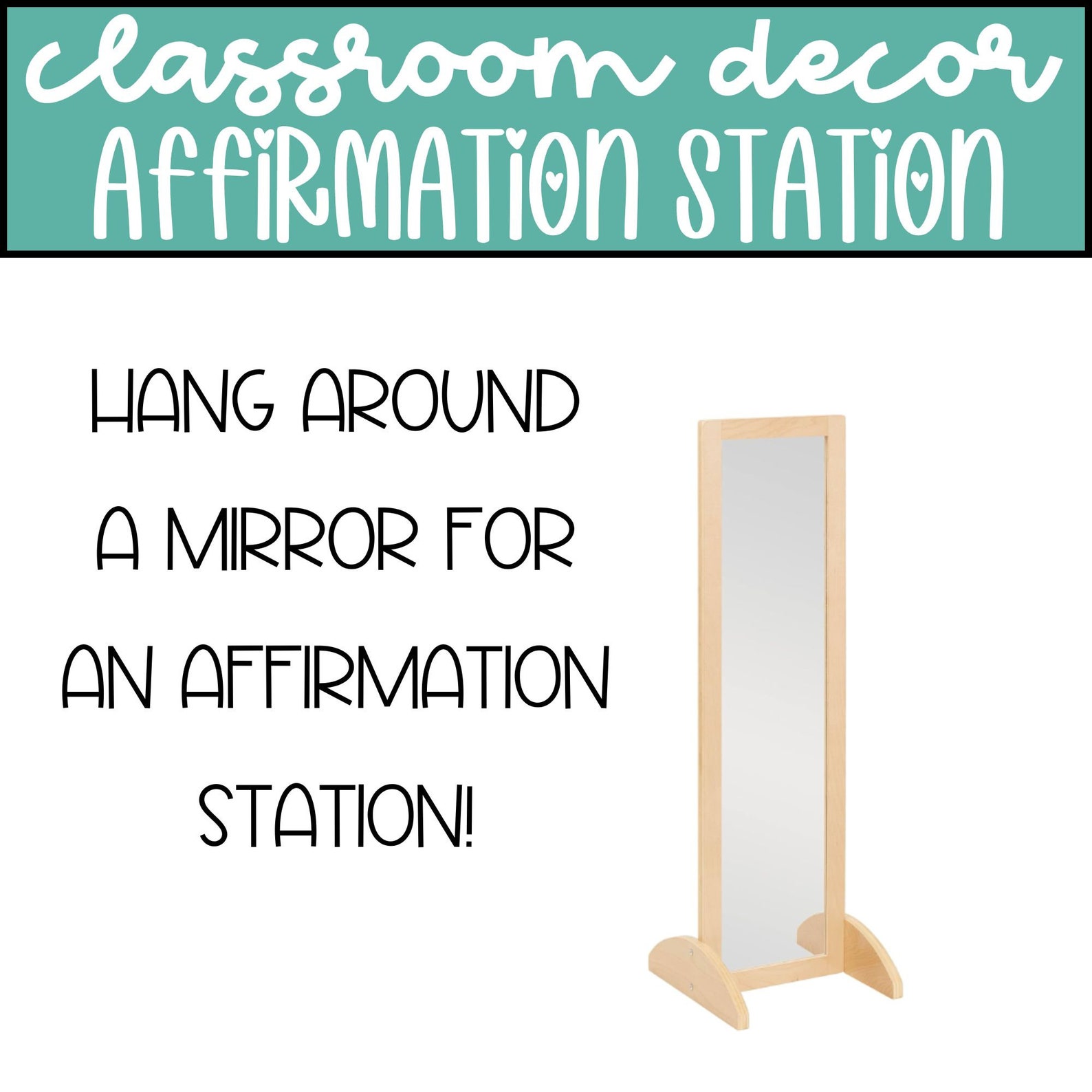 Affirmation Station for Classroom Mirror, Strawberry Themed Classroom ...