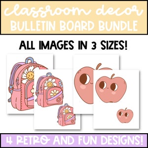 Retro Back to School Bulletin Board Bundle, Retro Classroom Decor, DIY ...