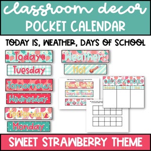 Calendar for Classroom, DIY Calendar for Classroom Decor, Strawberry ...