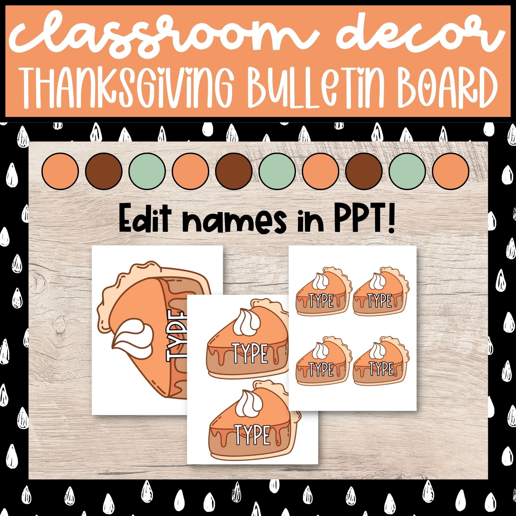 Retro Thanksgiving Bulletin Board, DIY November Bulletin Board Kit ...