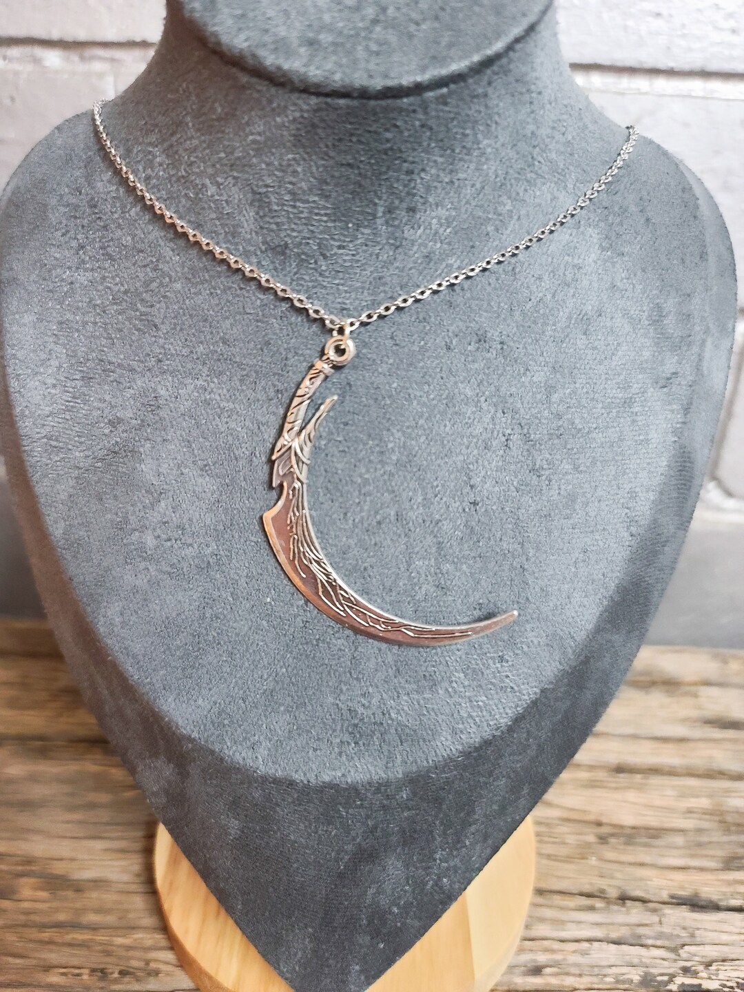 Curved Sword Pendant Chain Necklace Silver Viking Medievil Dagger ...