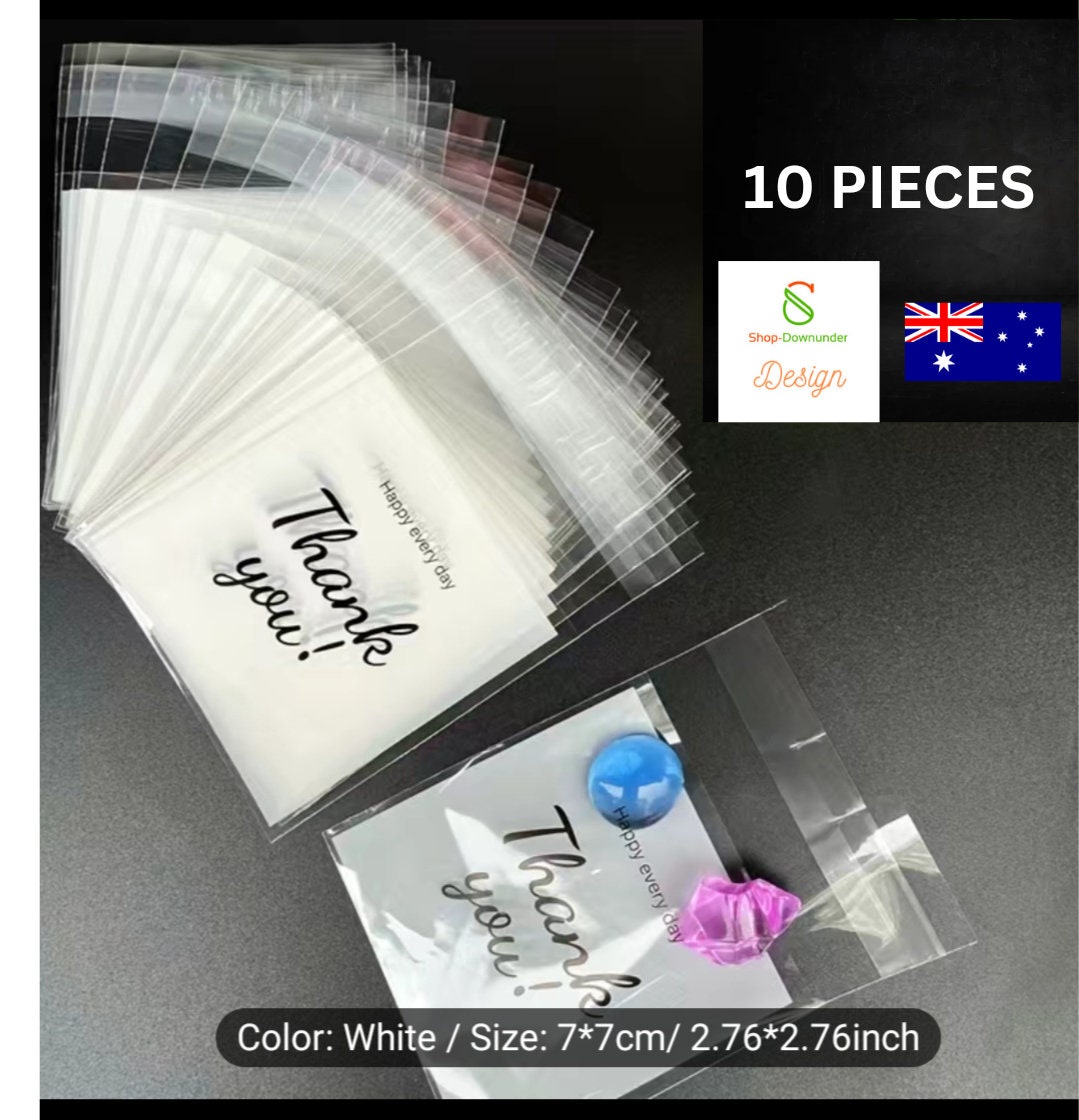10x Thank-you Resealable Bags for Packaging Self Adhesive Product Gift ...