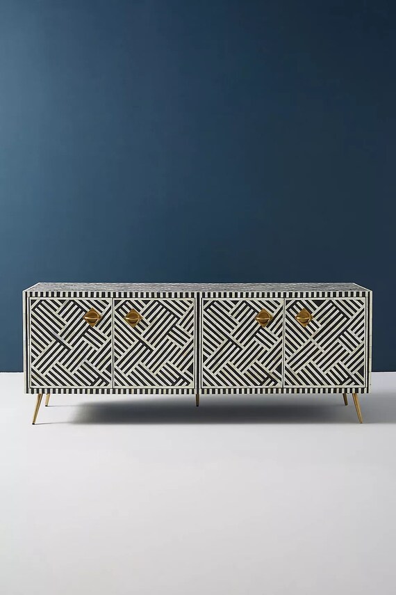 Optical Inlay Media Console - Etsy