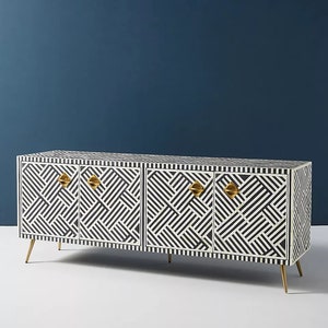 Optical Inlay Media Console - Etsy