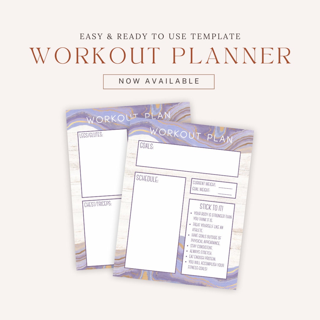 Workout Plan Organizer Template - Etsy