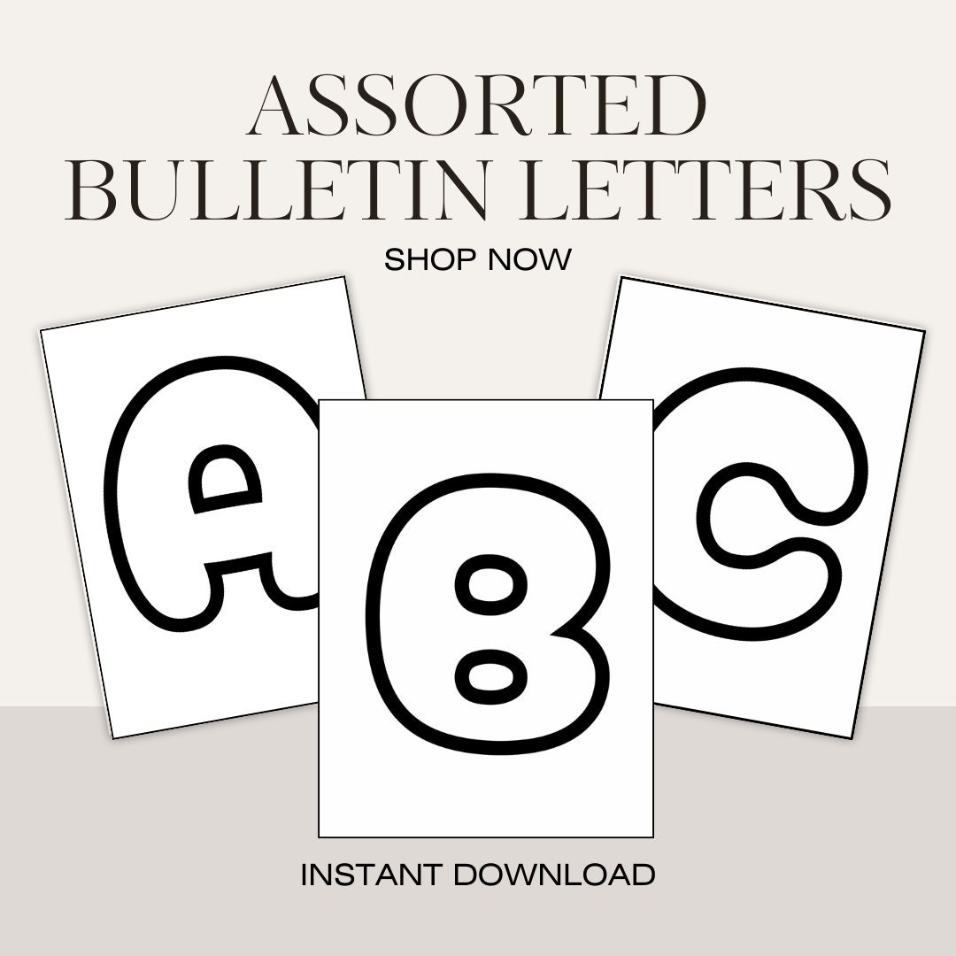 Black and White Bulletin Board Letters 3 Assorted Fonts - Etsy