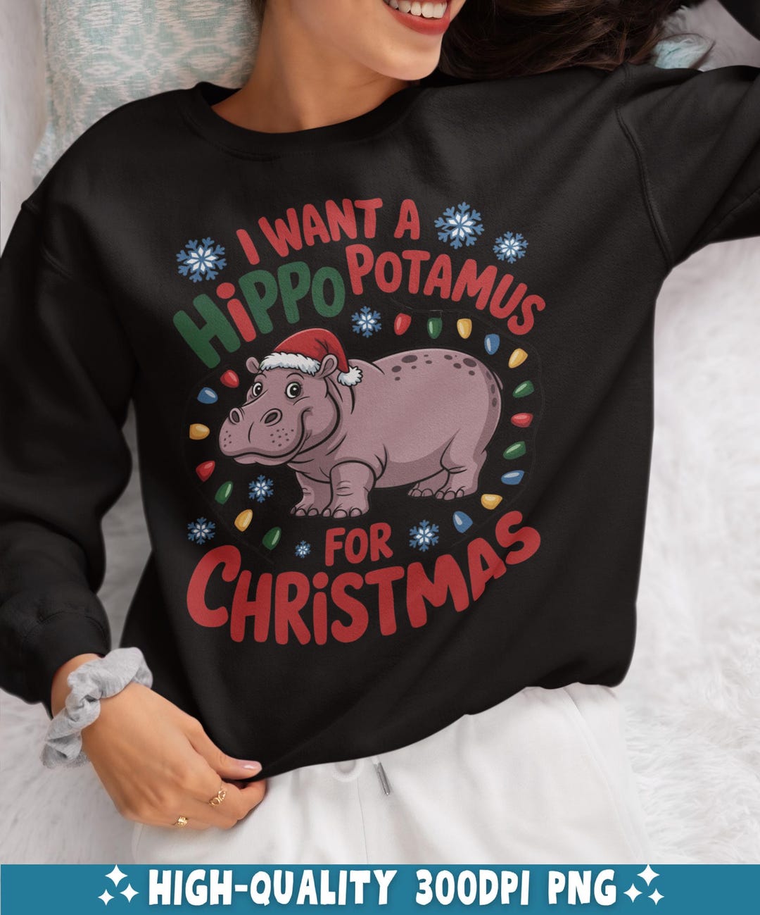 I Want a Hippopotamus for Christmas PNG | Hippopotamus Christmas PNG ...