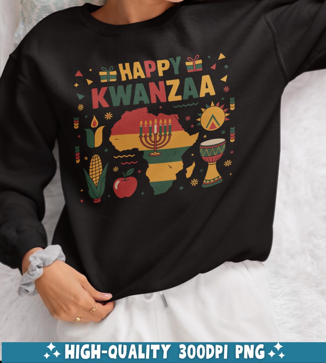 Happy Kwanzaa Kinara Set Mazao African American Christmas Png, Digital ...
