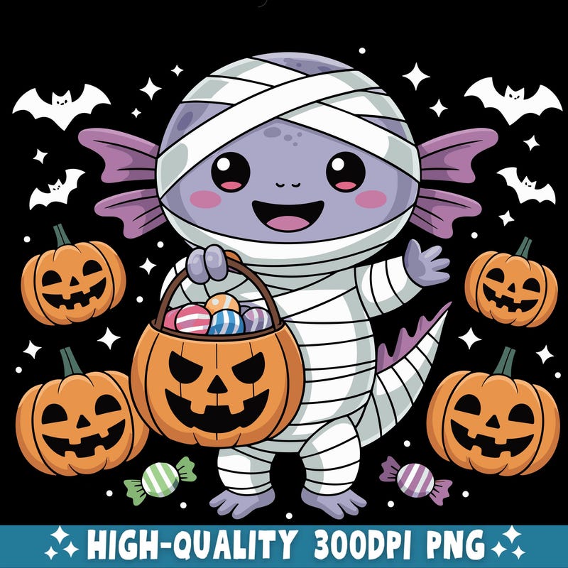 Halloween Axolotl - Etsy
