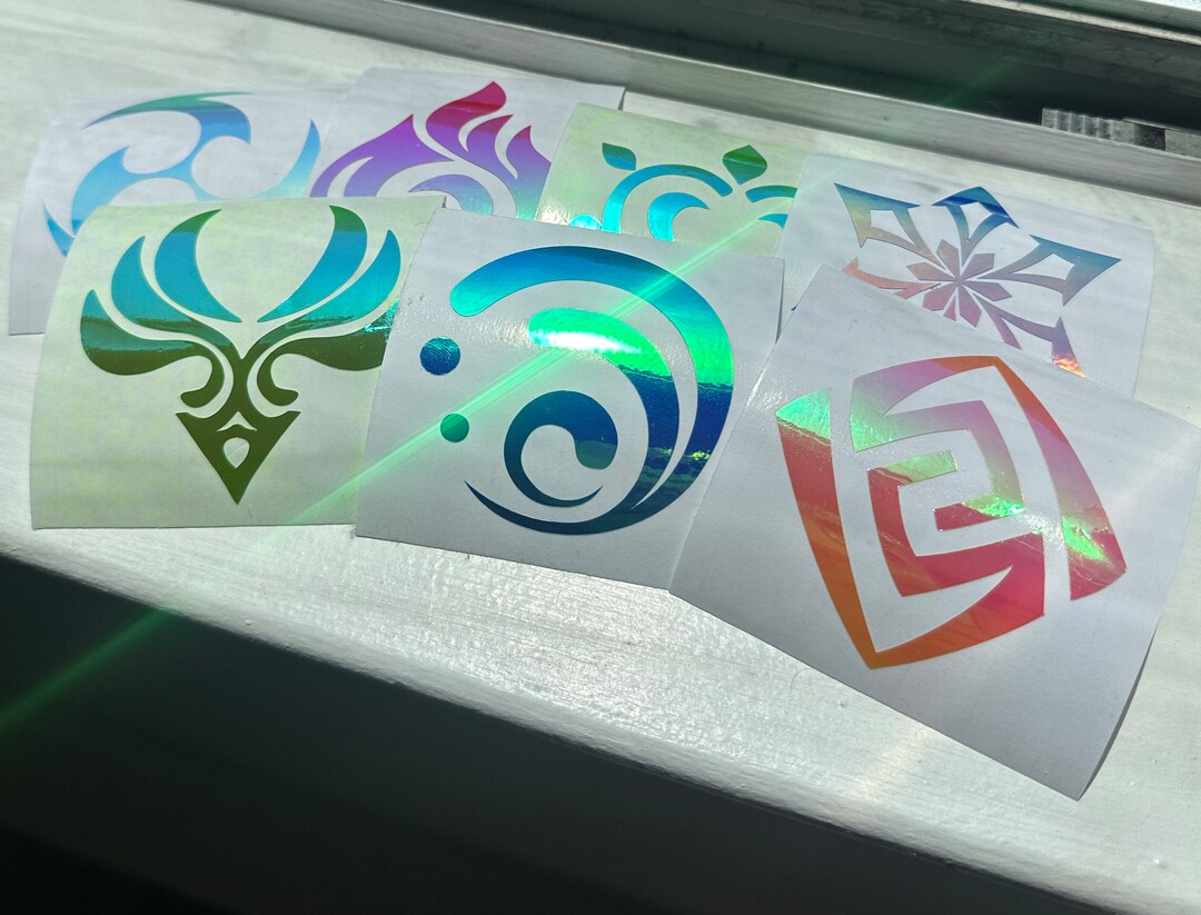 Genshin Impact Stickers - Vision Elements Iridescent | Window | Car ...