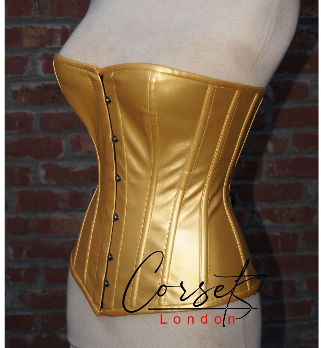 Sexy Metallic Over Bust PVC Corset, Steel Boned Corset, Waist Trainer ...