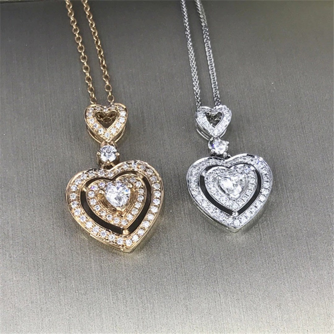 Love Heart Necklaces, Available in Gold Only. (platinum Has Been ...
