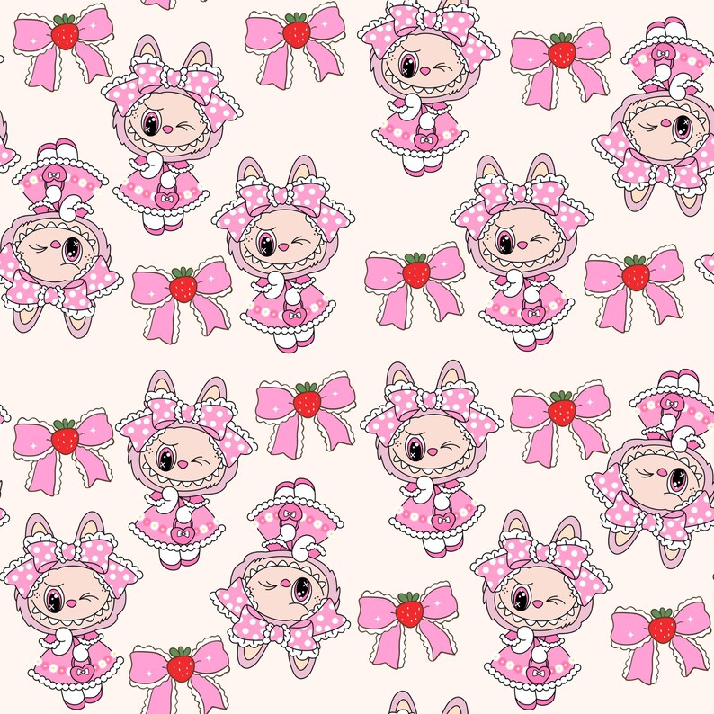 Kawaii Monster Seamless Pattern Bundle, Cute Little Monster Digital ...