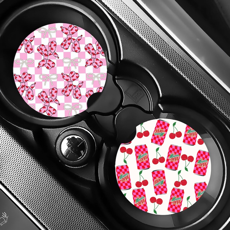 Cute Car Coaster Bundle PNG | 16 Pink Soda Designs | 2.75