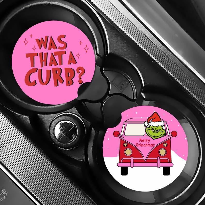 Pink Car Coaster Sublimation Bundle, Christmas Coaster Designs, Round ...