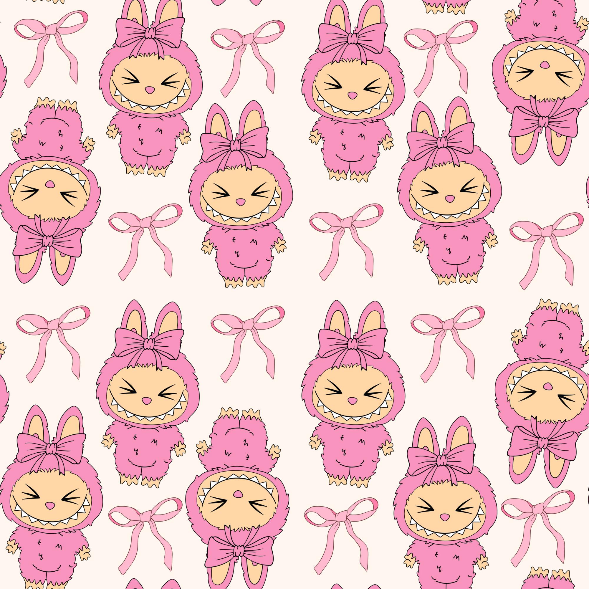 Kawaii Monster Seamless Pattern Bundle, Cute Little Monster Digital ...