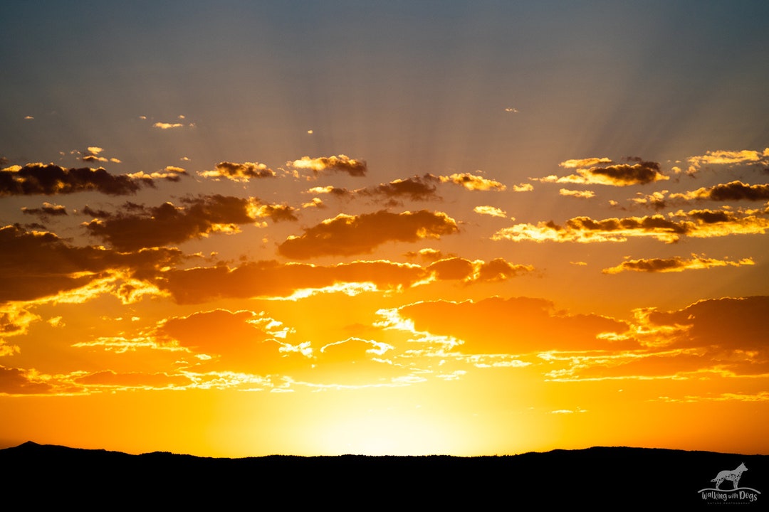 Amazing Golden Sunrise With Clouds, Instant Download, Wall Hanging ...