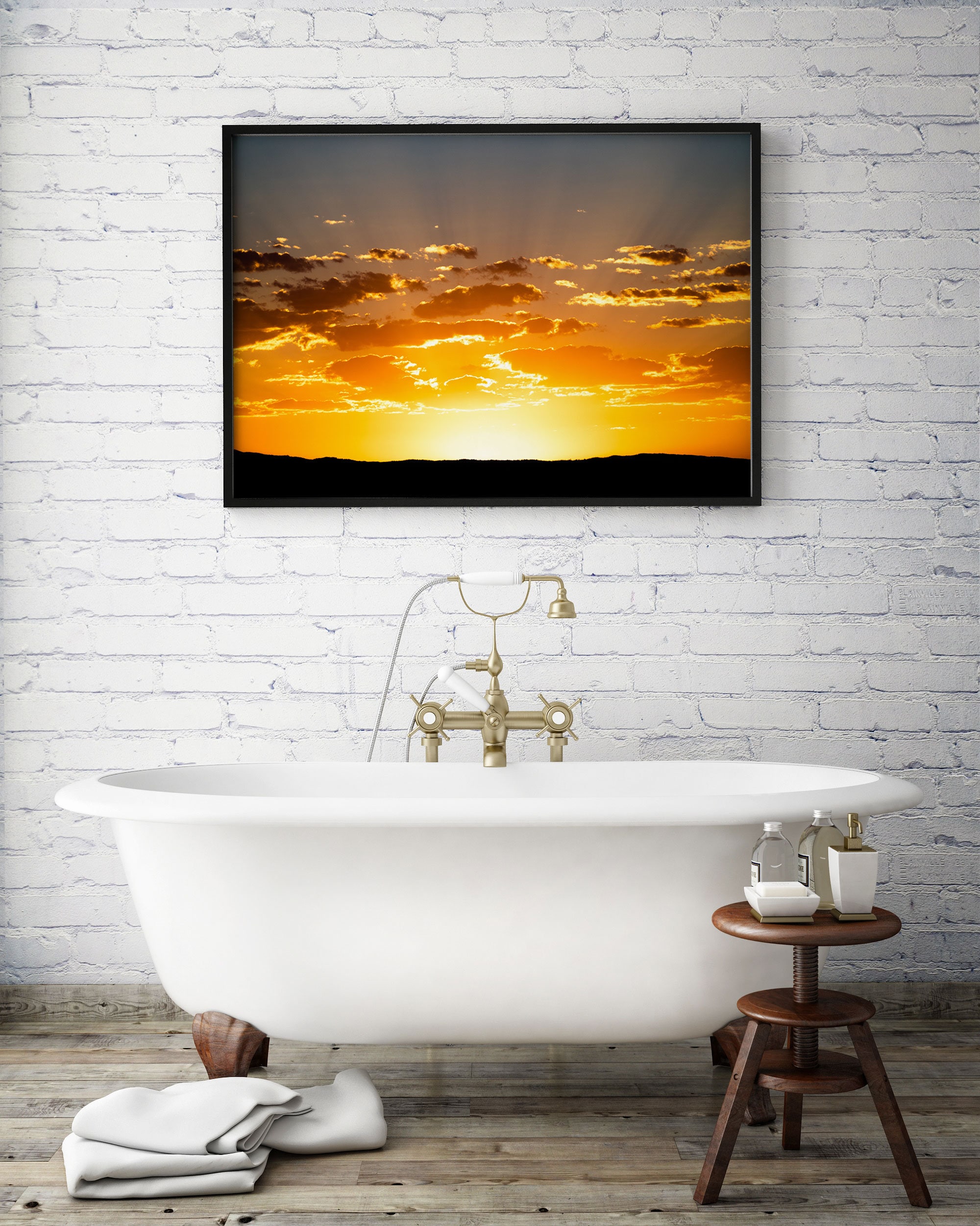Amazing Golden Sunrise With Clouds, Instant Download, Wall Hanging ...