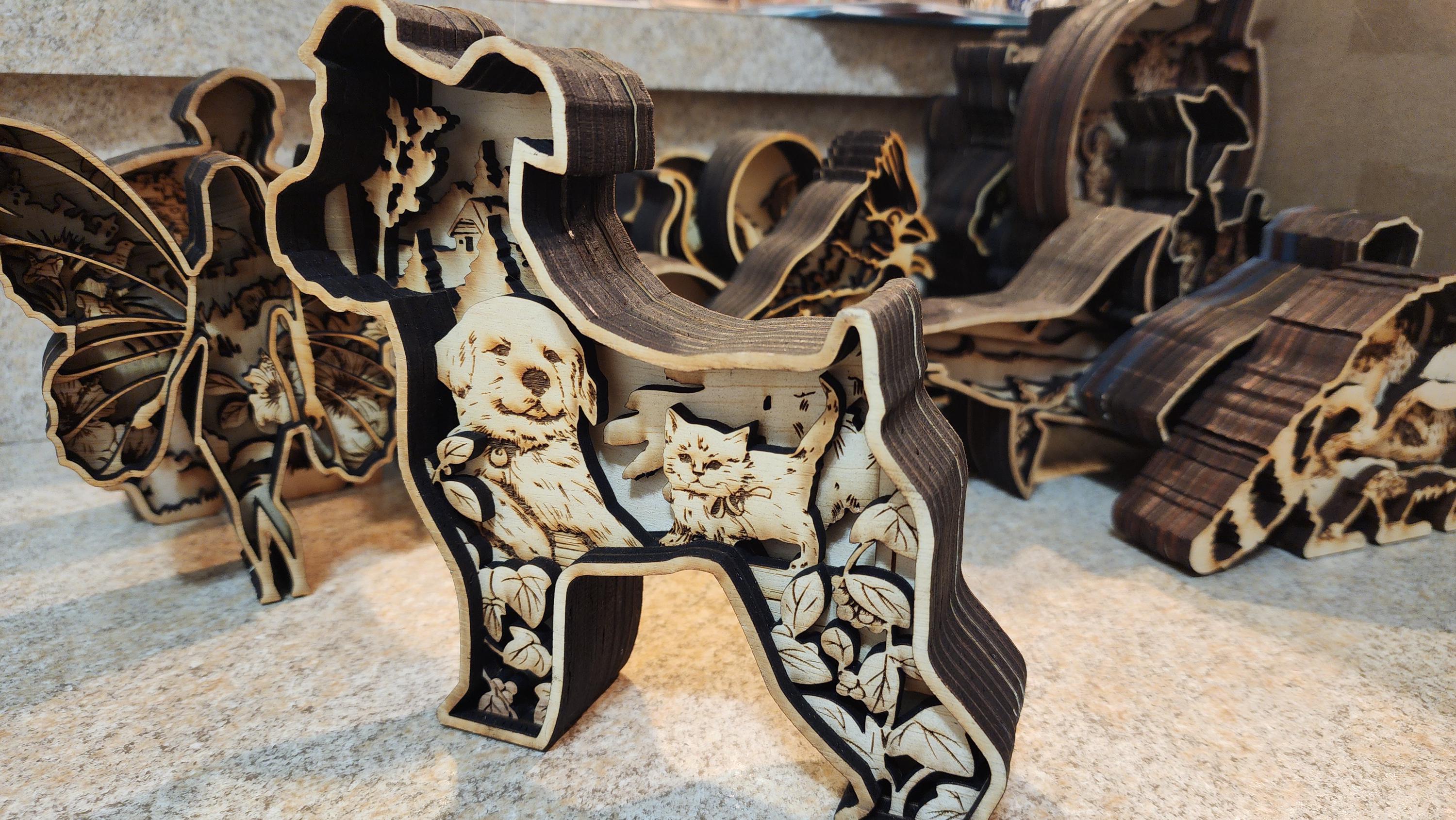 Laser Cut Wooden 8 Layer Dog - Perfect for Pet Lovers - Etsy