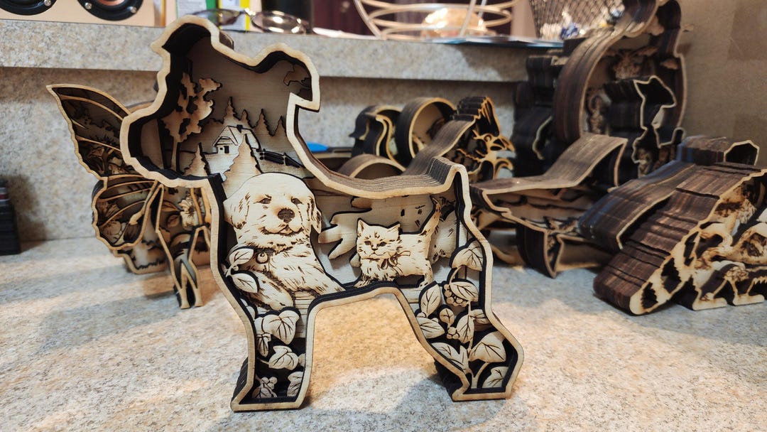 Laser Cut Wooden 8 Layer Dog - Perfect for Pet Lovers - Etsy