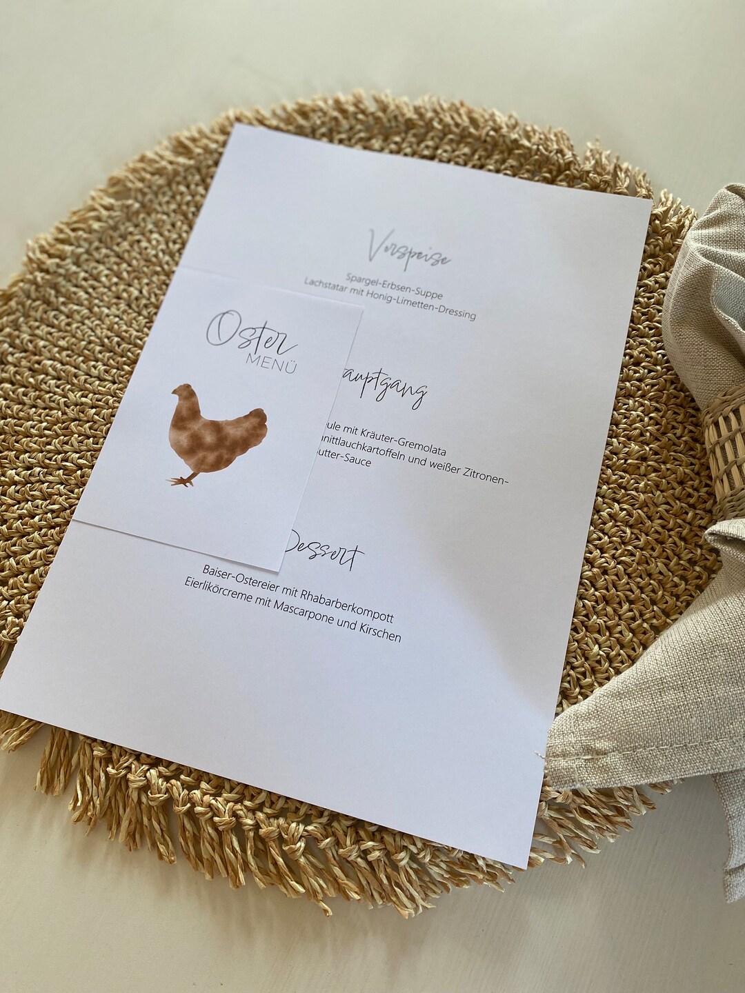 Easter Menu Cards to Fill Out and Print Yourself 2 Motifs Digital ...