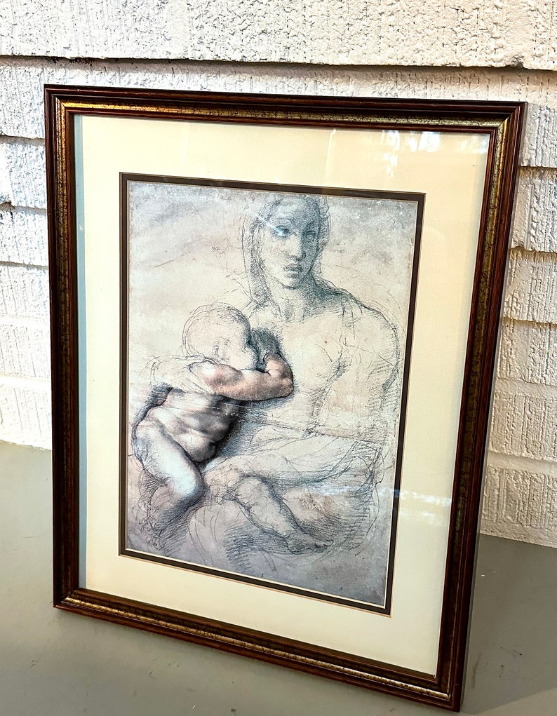 Vintage Fratelli Alinari, Art Print Michelangelo, Madonna and Child ...