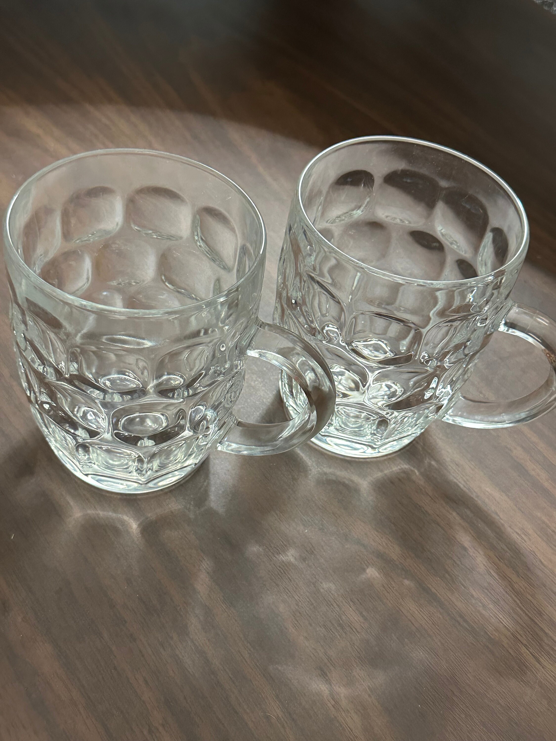 Vintage Set of 3 ARCOROC FRANCE 16 Oz Beer Coffee Mugs Thumbprint ...