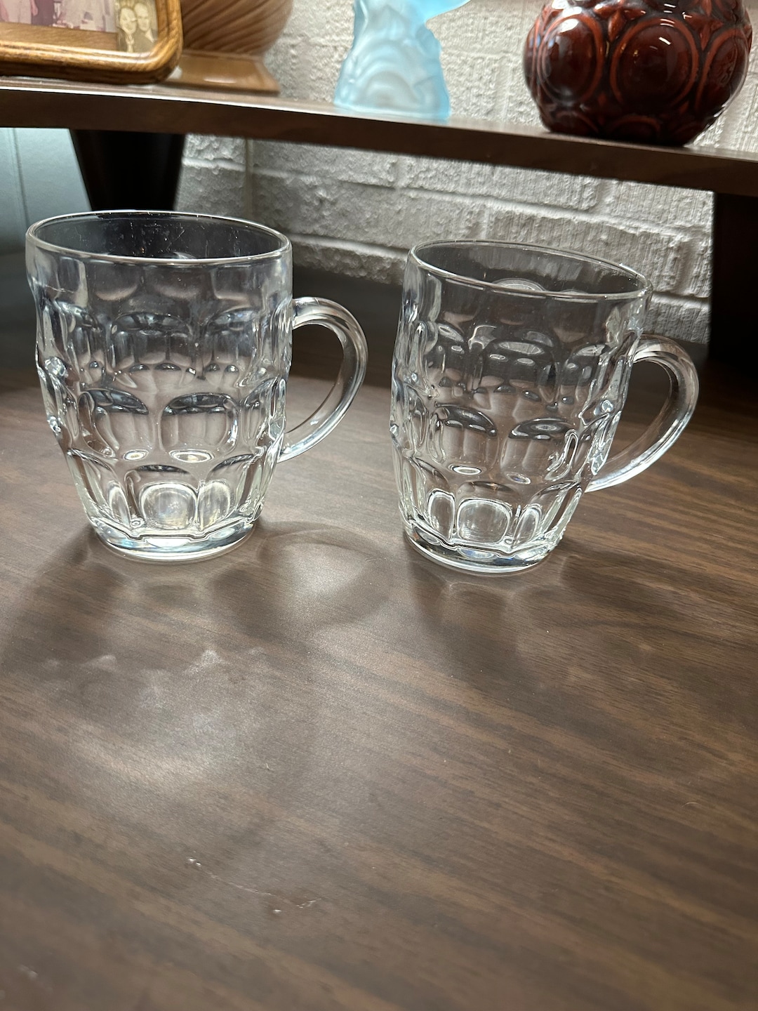 Vintage Set of 3 ARCOROC FRANCE 16 Oz Beer Coffee Mugs Thumbprint ...