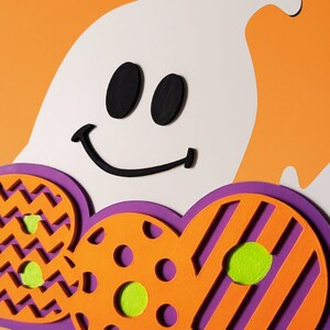 Halloween Ghost Door Hanger Sign, Boo, Halloween Front Door Sign, Wall ...