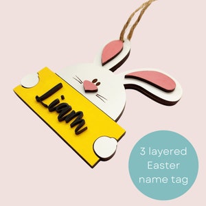 Personalized Easter Bunny Name Tags | Custom Girl & Boy Easter Name Tag ...