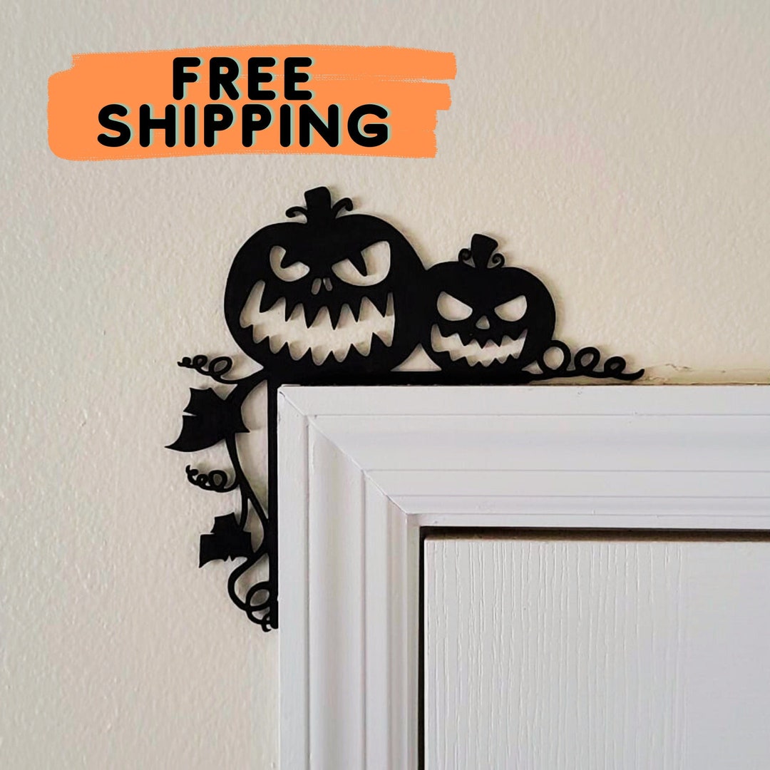 Halloween Door Corner Sign, Pumpkin Decoration, Happy Halloween ...