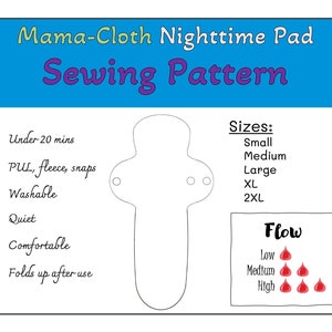Night-time Mama Cloth PATTERN (EASY) | Re-useable Night-time Pads ...