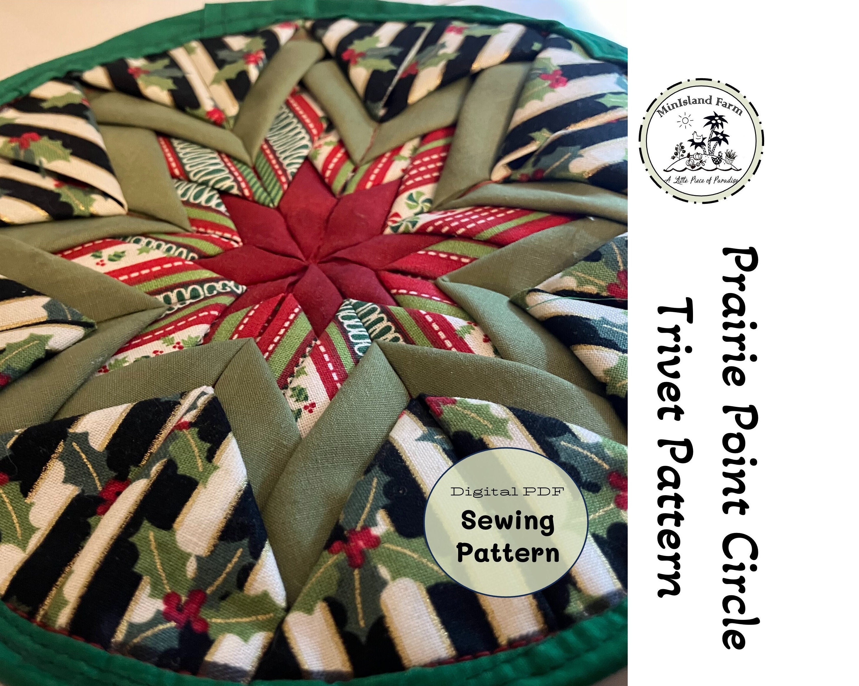 Prairie Point Circle Trivet PATTERN (easy) - Etsy