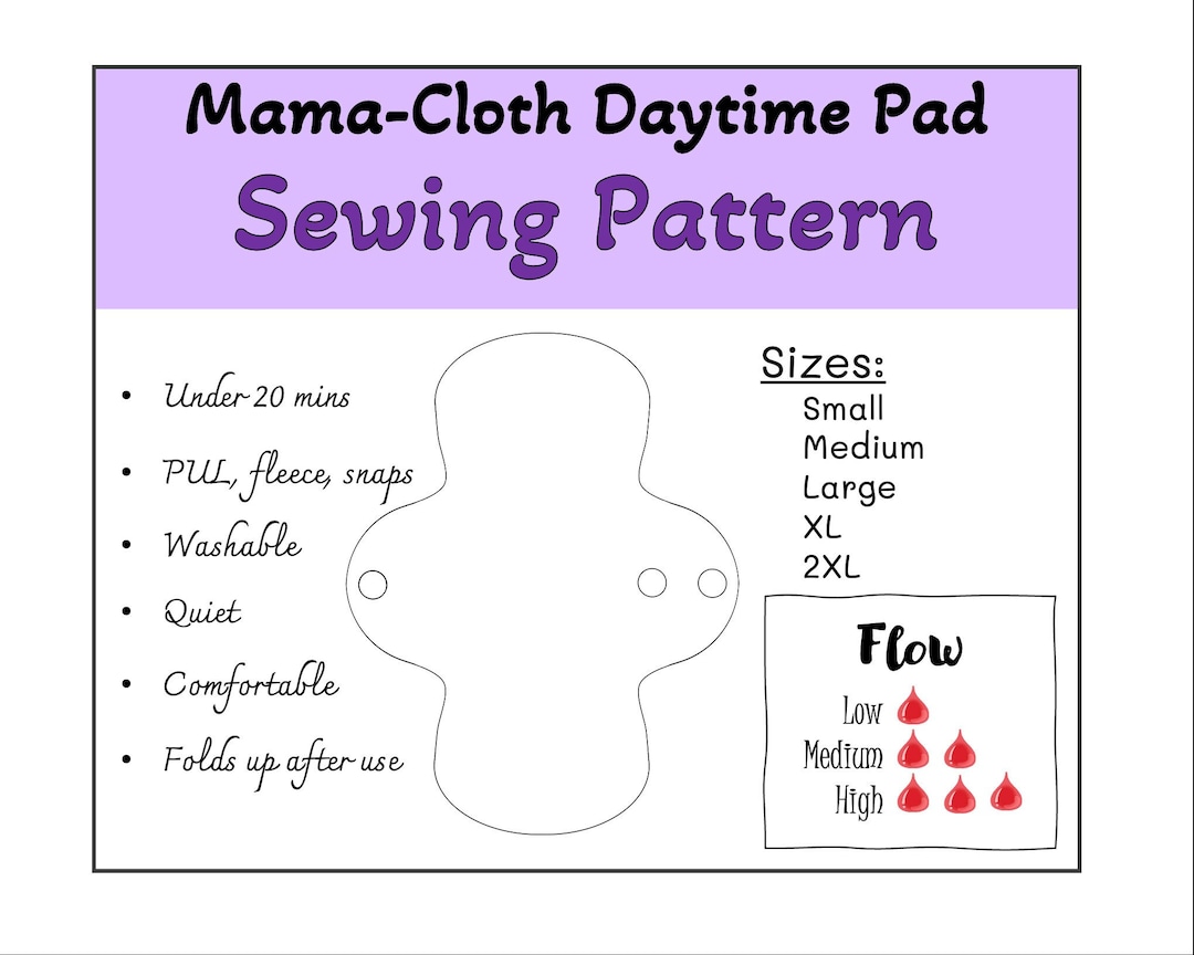Day-time Mama Cloth PATTERN (EASY) | Re-useable Daytime Pads | Period ...