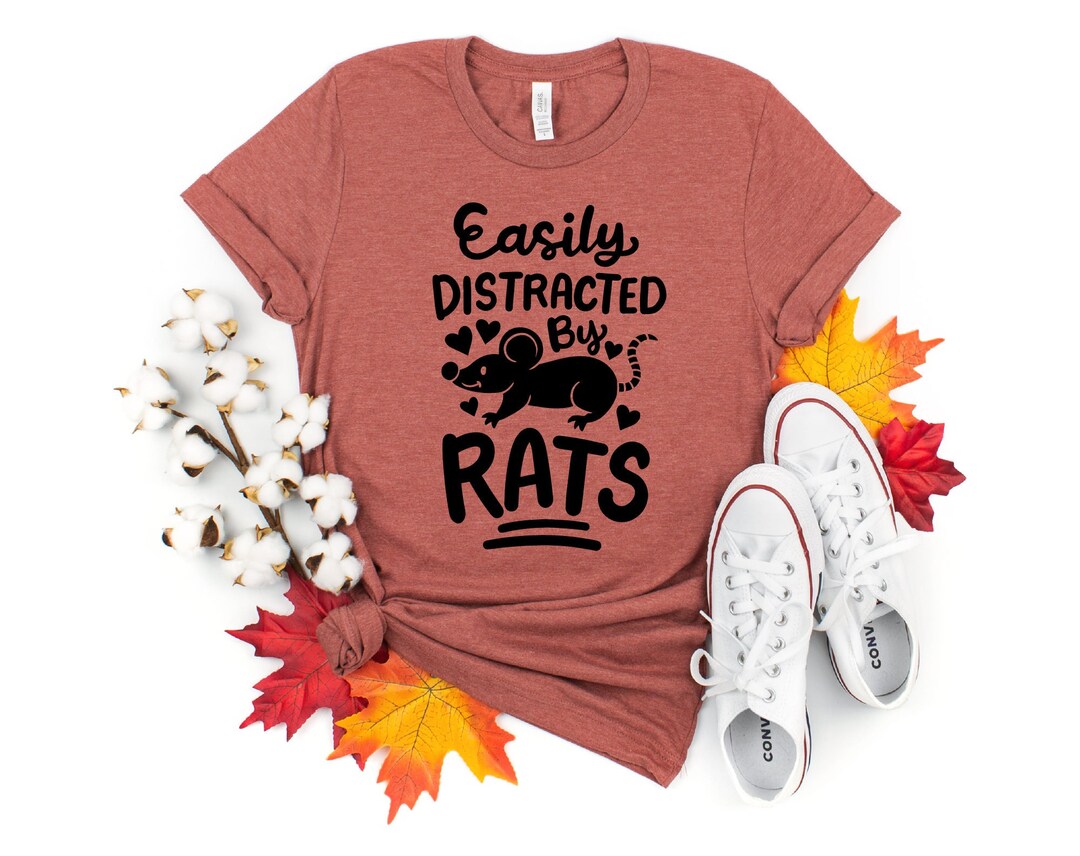 Easily Distracted by Rats Shirt, Rat Lover Shirt, Funny Animal Shirt ...