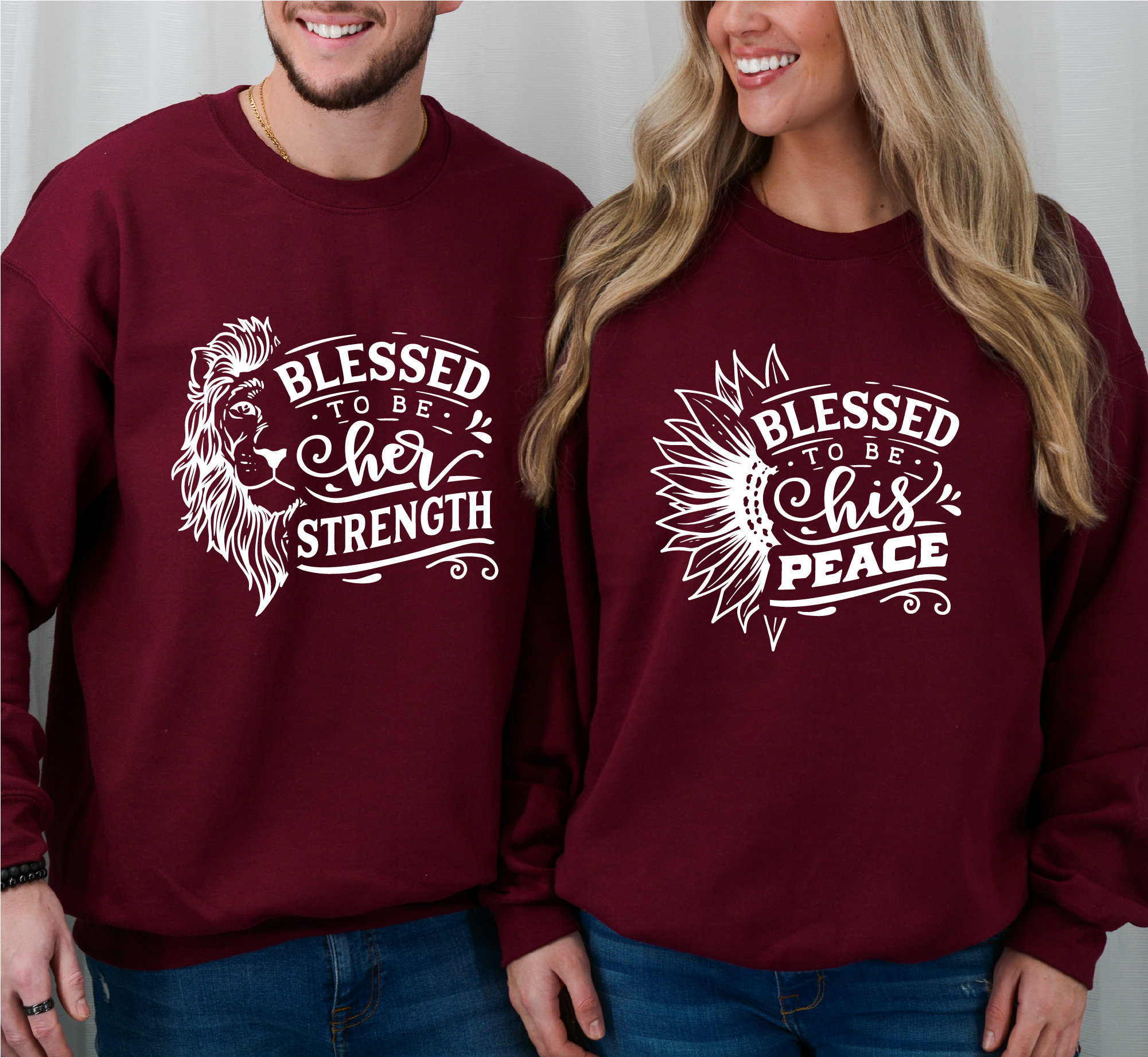 Blessed Couple Sweatshirts, Blessed to Be Her Strength, Blessed To Be ...