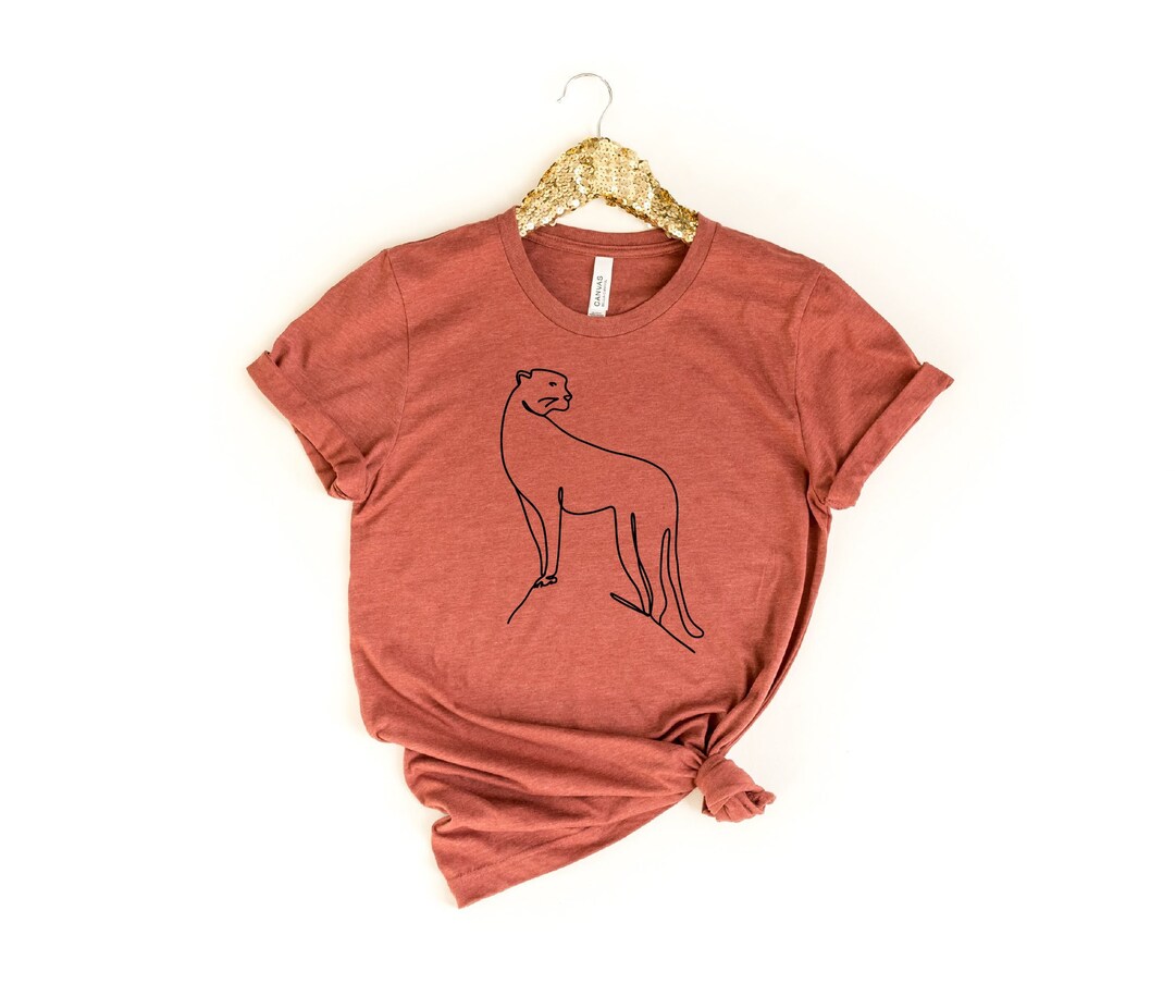 Cheetah Shirt, Cheetah Lover Shirt, Animal Lover Shirt, One Line Shirt ...
