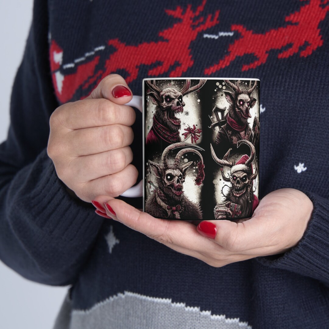 Creepy Krampus Mug Dark and Scary Vintage Christmas Coffee Mug Ceramic ...