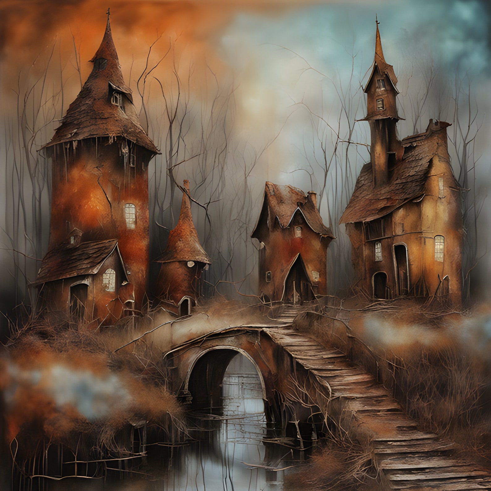 Forgotten Village Dreamy Liminal Space Landscape Print for - Etsy