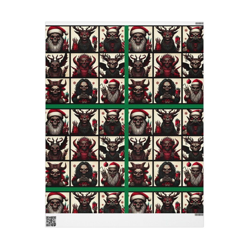 Creepy Krampus Gift Wrap Paper Dark Macabre Christmas Wrapping Paper ...