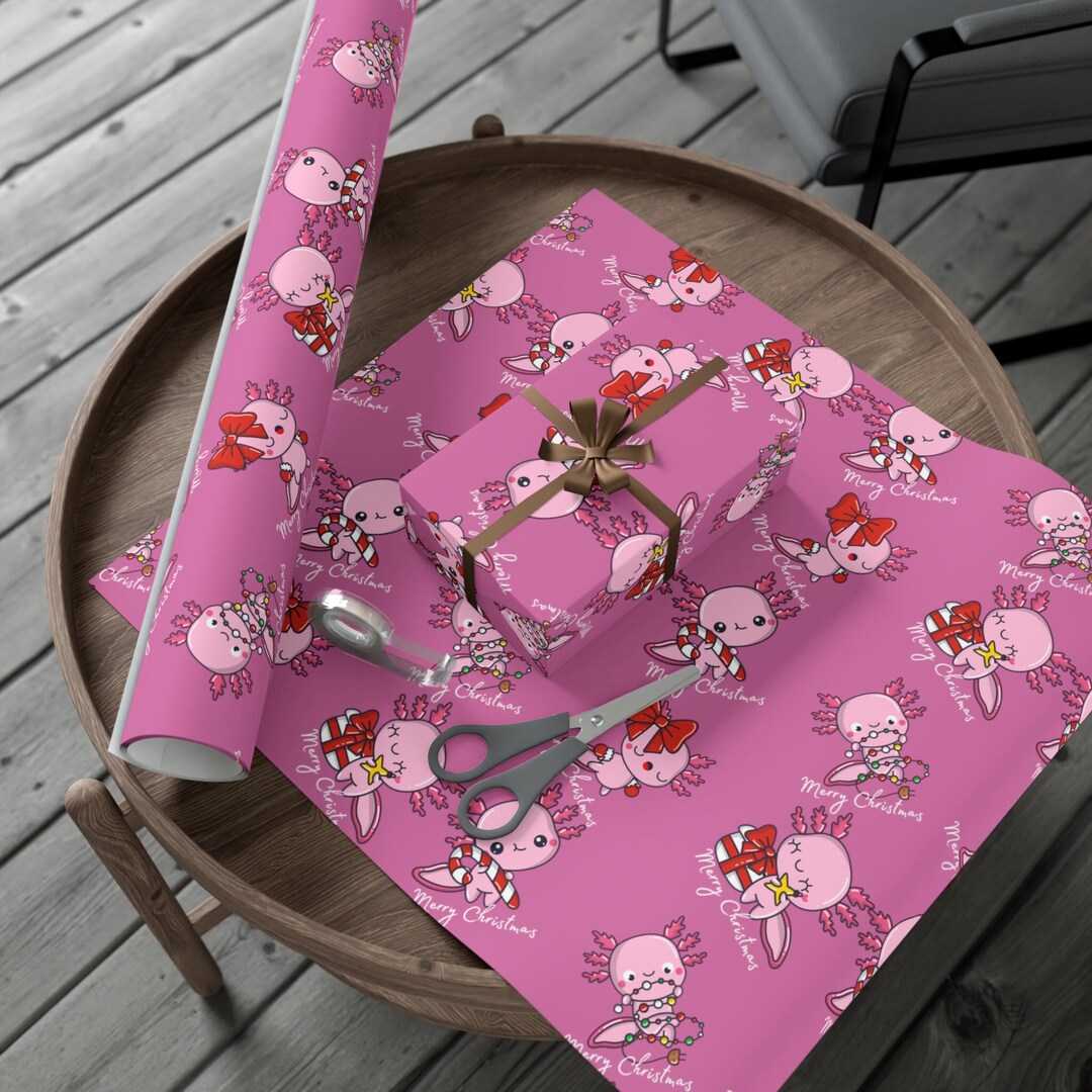 Axolotl Christmas Wrapping Paper Cute and Festive Gift Wrap - Etsy