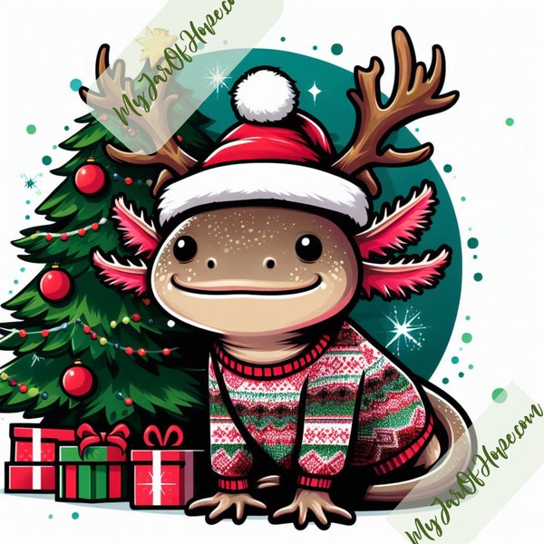 Christmas Axolotl - Etsy