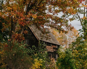 Charming Fall Cottage With Fall Foliage Digital Download Art Print for ...