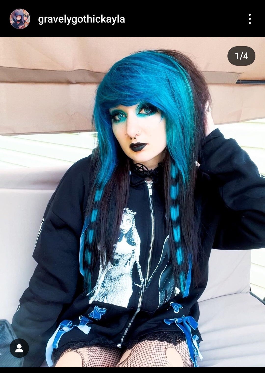 Atomic Turquoise and Black Scene Queen Emo Kid Human Hair Extensions ...